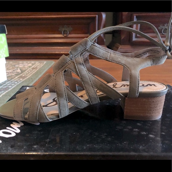Sam Edelman | Shoes | Sam Edelman Moss Green Strappy Flat Sandals ...